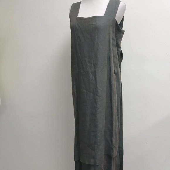 Shirin Guild | Dresses | Shirin Guild England Gray Linen Sleeveless ...